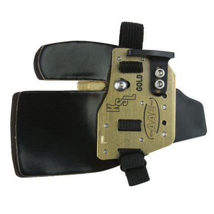 AAE KSL Gold Brass Finger Tab (Brass w/ Cordovan Face) – Hi-Tech Archery